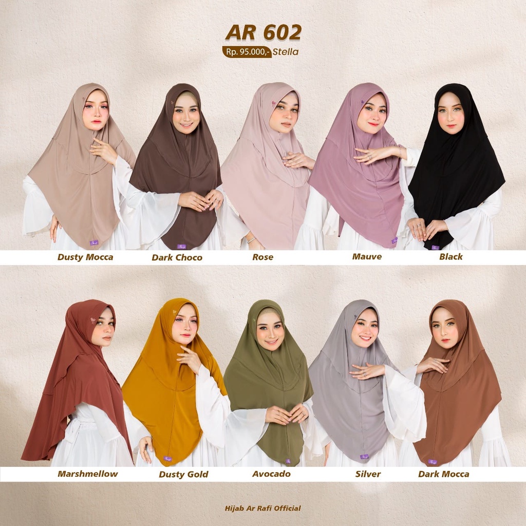 Jual COD Jilbab Instan TErbaru merk Arrafi AR 602 hijab kerudung arrafi bahan adem | Shopee ...