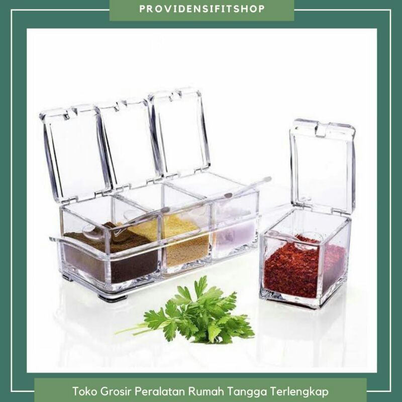 Jual Crystal Seasoning box / Kotak bumbu 4 pcs Transparan | Shopee ...