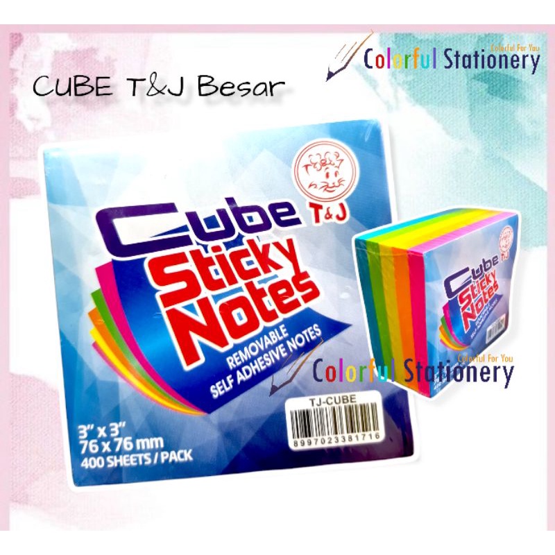 Jual Sticky Notes T&J / Cube Besar / Memo isi 400 Lembar | Shopee Indonesia