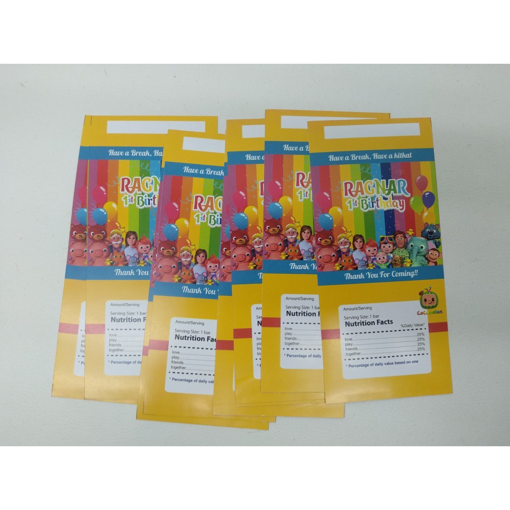 Jual LABEL KITKAT COCOMELON / LABEL KITKAT CUSTOM COCOMELON / LABEL ...