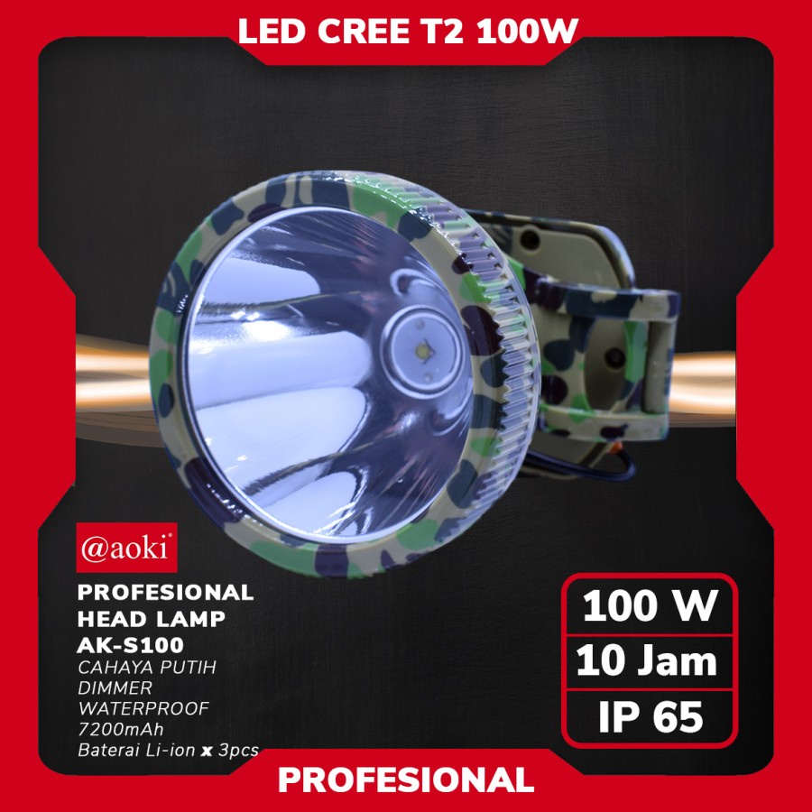 Jual COD SENTER KEPALA PROFESIONAL HEADLAMP AOKI 1000 WATT AK-S100 ...
