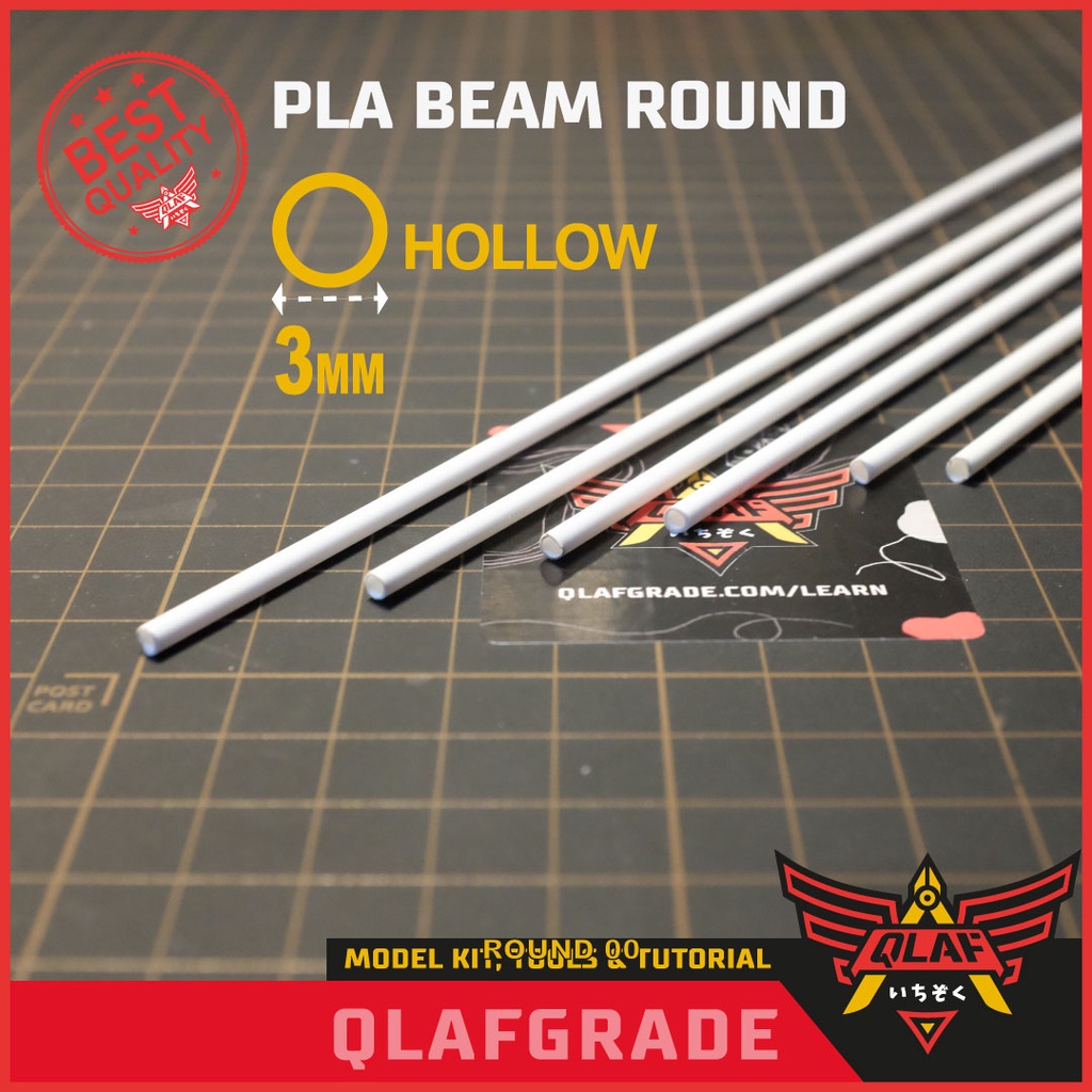 Jual PLA BEAM ROUND 3mm hollow - plastic pla plate custom model kit ...