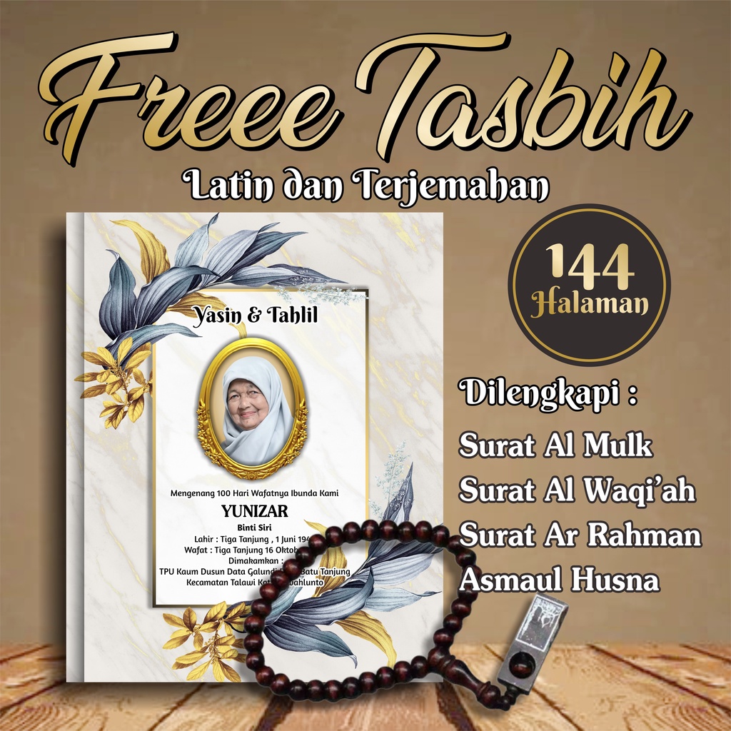 Jual Buku Yasin Hal 144 + FREE TASBIH KAYU + FOTO | Shopee Indonesia
