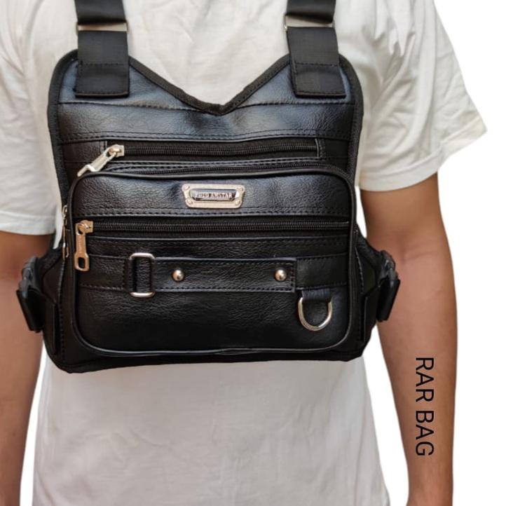 Jual Chest Rig Bag Tas Dada Kulit PU Leather Polo Amstar Chest Bag Tas ...