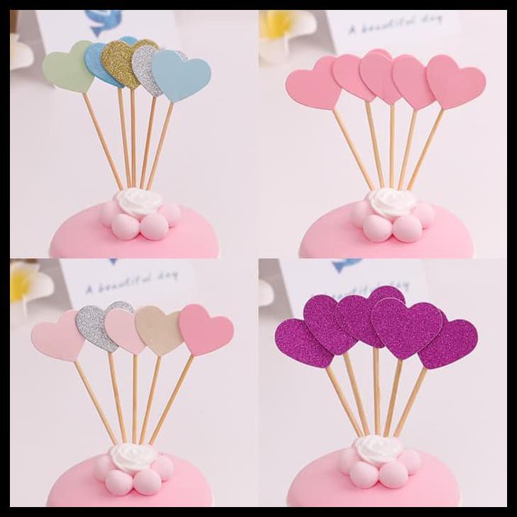 Jual TOPPER TUSUK LOVE HEART BENTUK MODEL BANTAL HIASAN CAKE HATI ...