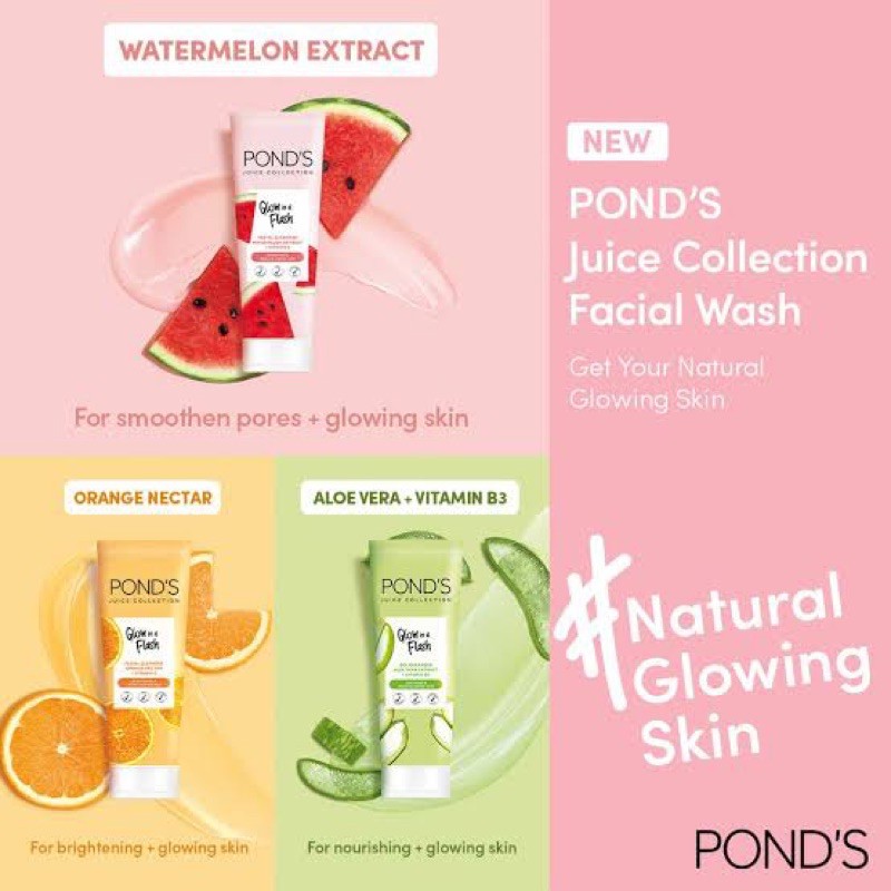 Jual Ponds Juice Collection Glow in a Flash Gel Cream Moisturizer Day ...