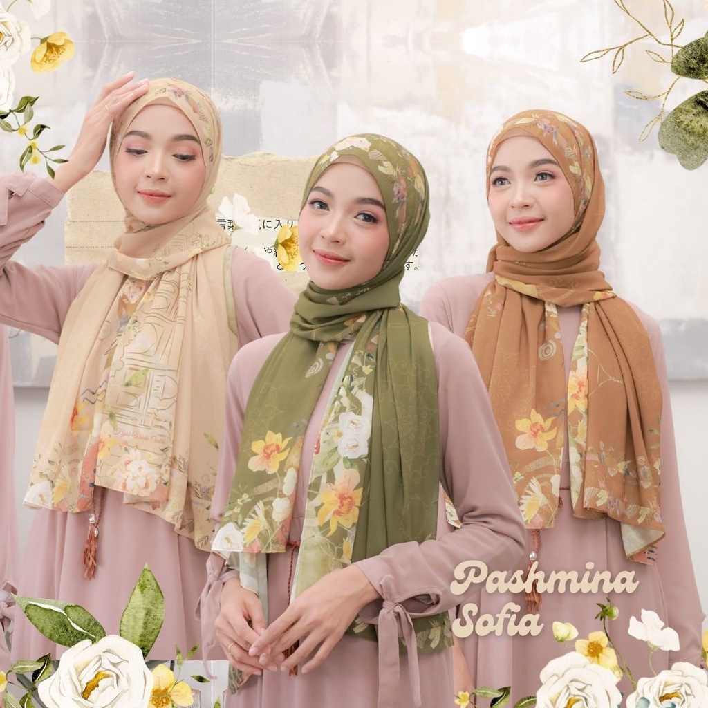 Jual Hijabwanitacantik - Pashmina Sofia Series Hijab Printing Premium Motif Bunga bahan ...