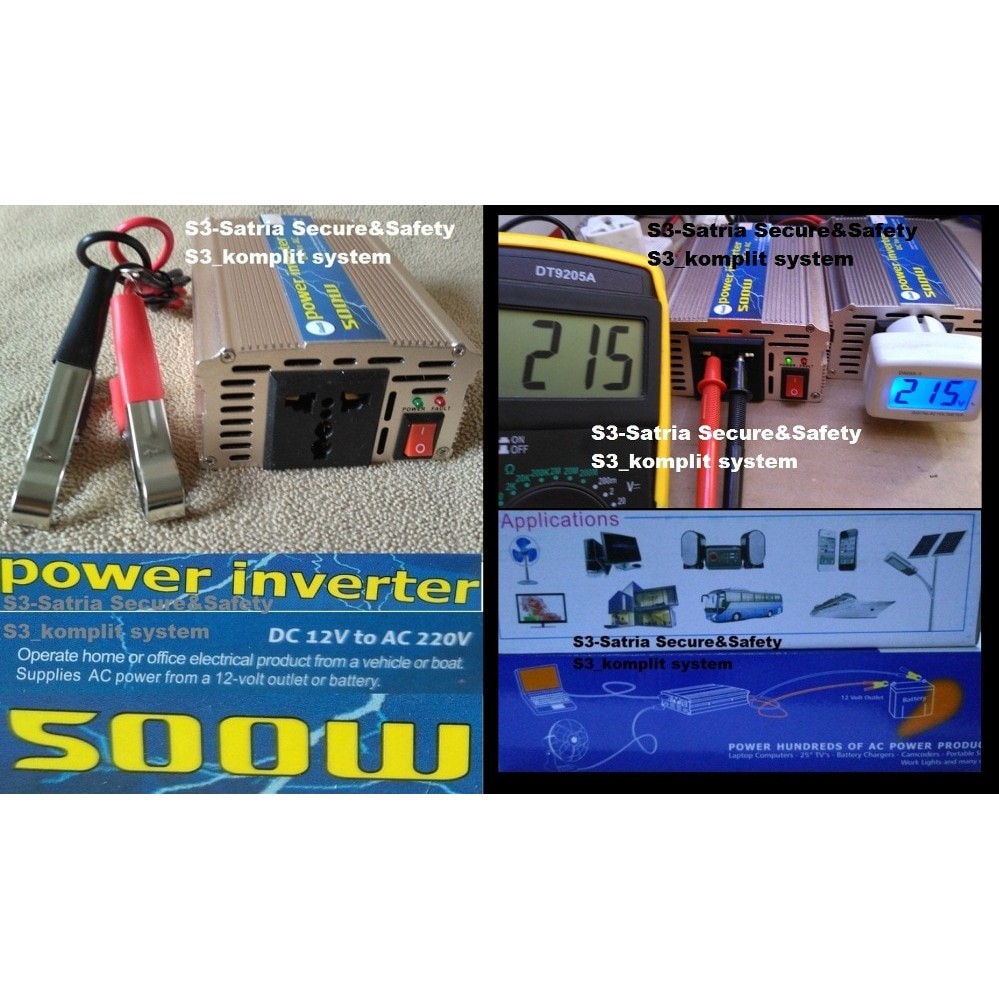 Jual Power inverter 500 W dari AKI DC 12v ke AC 220v / Inverter 500W ...