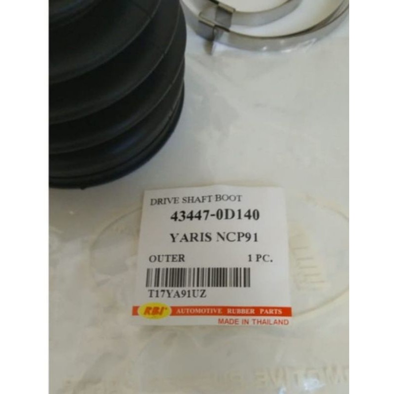 Jual "RBI" DRIVE SHAFT BOOT OUTER YARIS NCP91 43447-0D140 | Shopee ...
