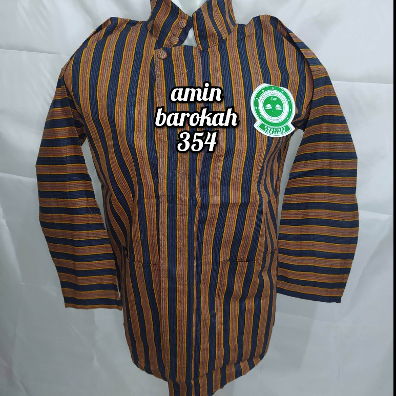 Jual COD...!!! Baju Surjan Tenun Lurik - Warna Biru - Ukuran Dewasa | Shopee Indonesia