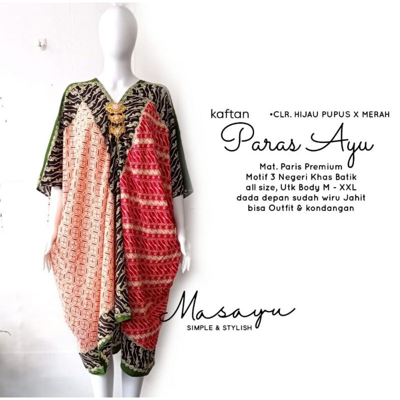 Jual KAFTAN DRESS BATIK PARIS PARAS AYU | Shopee Indonesia