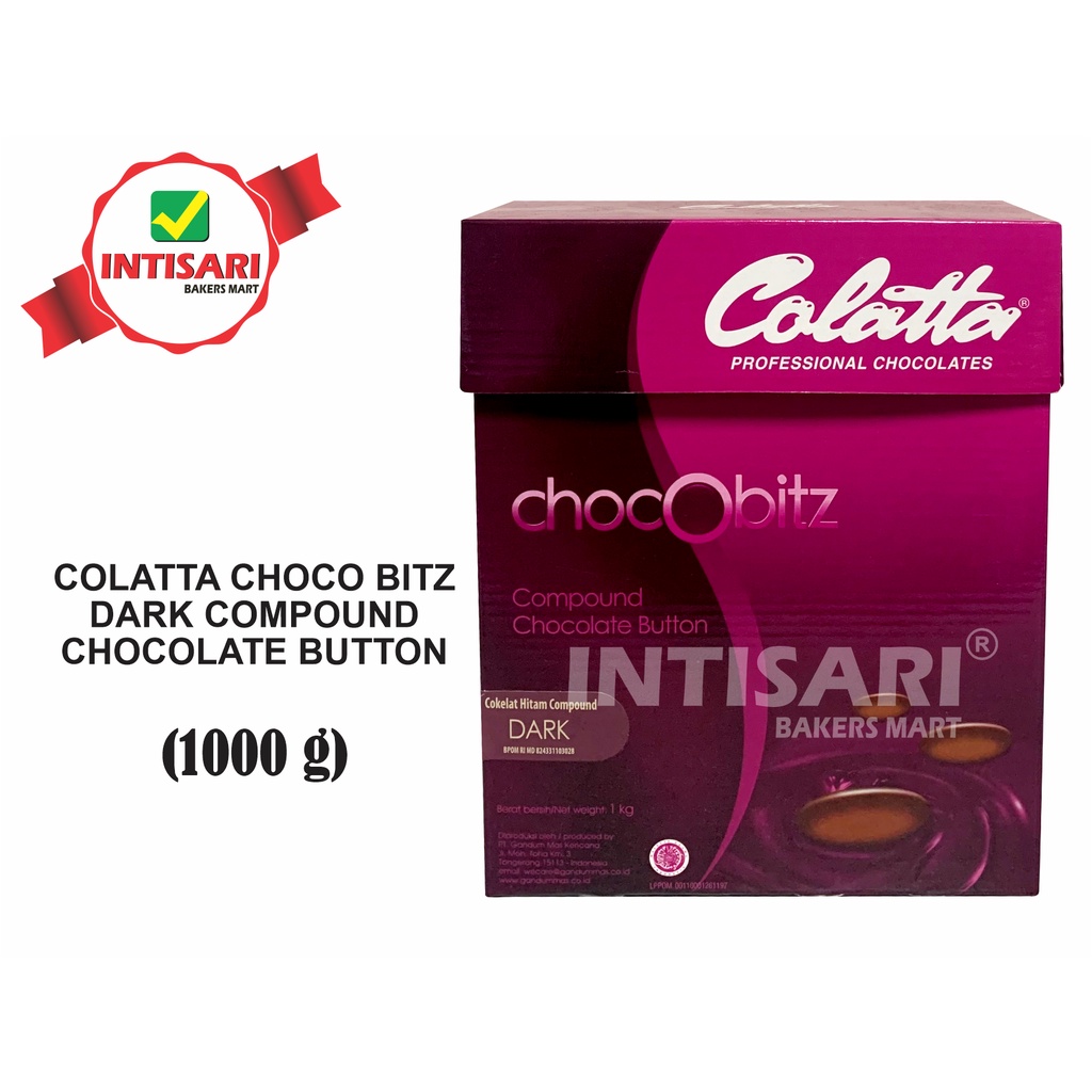 Jual COLATTA CHOCO BITZ DARK COMPOUND CHOCOLATE BUTTON 1 KG | Shopee ...