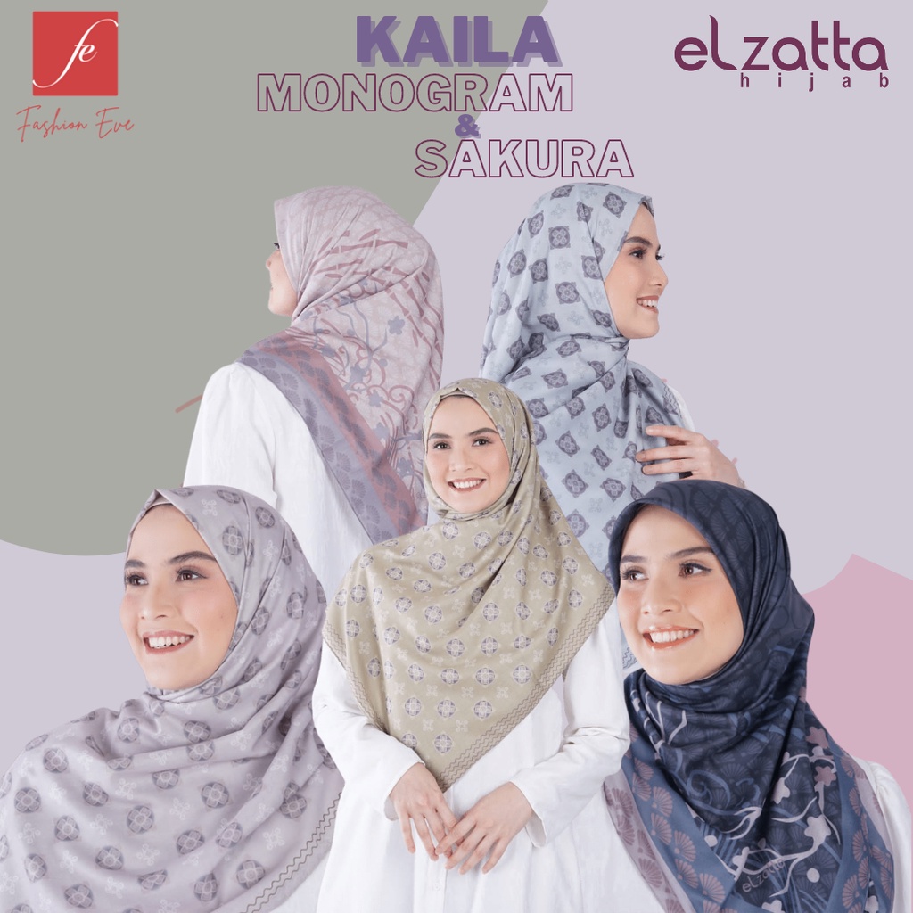 Jual ELZATTA HIJAB KERUDUNG JILBAB SEGI EMPAT SEGIEMPAT MOTIF TERBARU ...