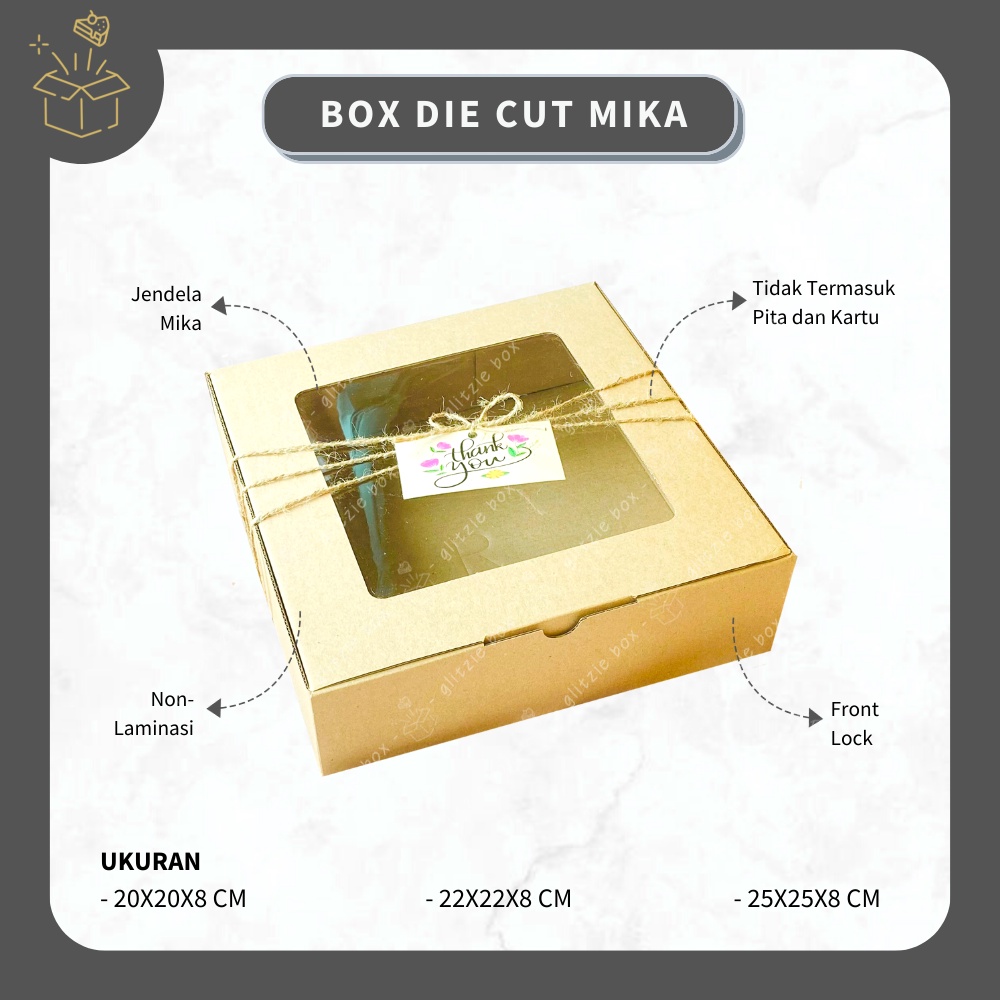 Jual (10 pcs) BOX DIE CUT MIKA EFLUTE | Dus Eflute Jendela Mika ...