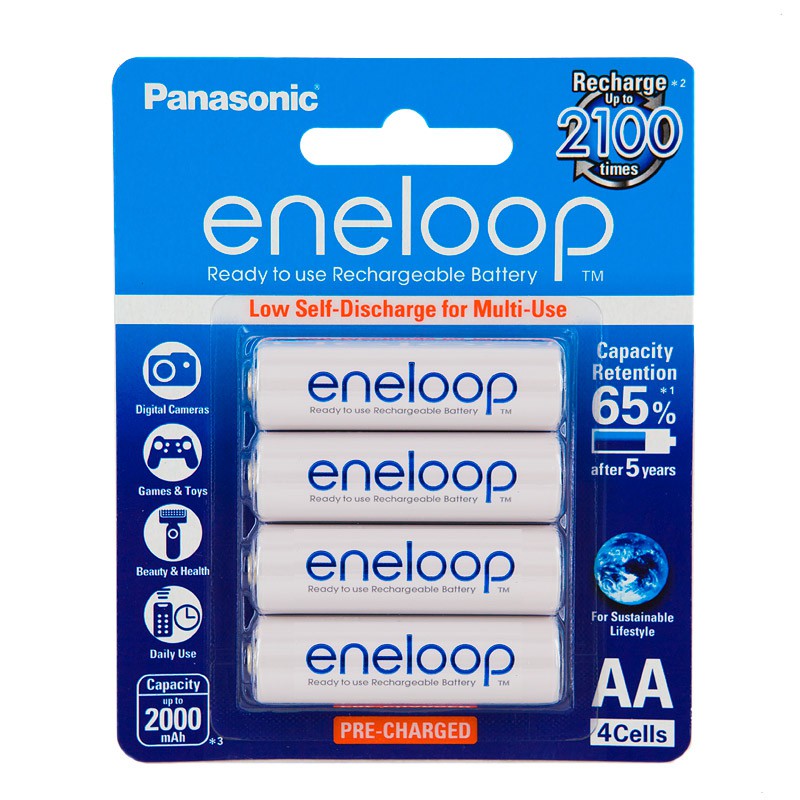 Jual Panasonic Eneloop Battery Rechargeable 2000mAh AA 4 pcs | Shopee ...