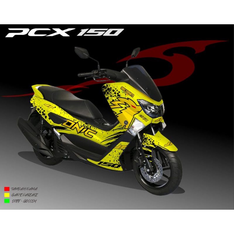 Jual Decal Sticker Nmax Old Full Body Varasi Warna Kuning Motif Onic ...