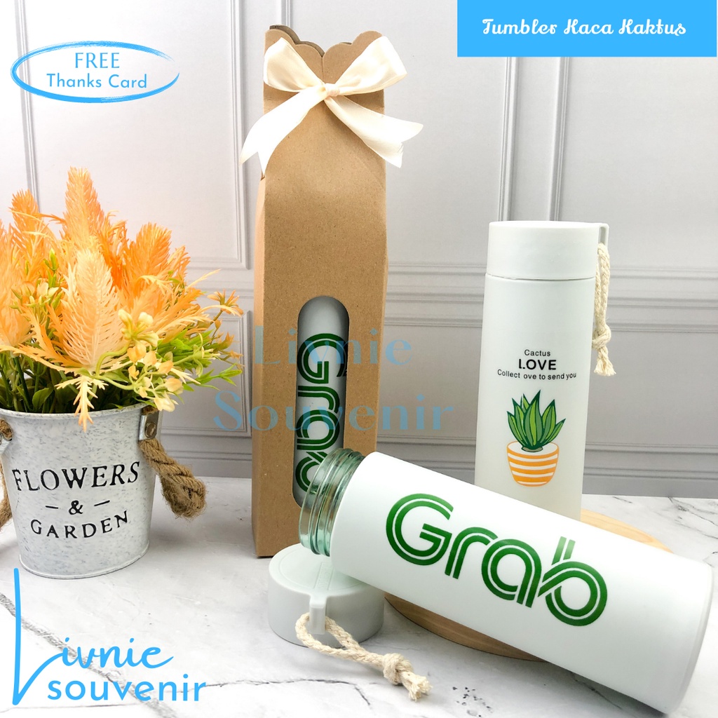Jual Souvenir Botol Tumbler Kaca Kaktus Custom Sablon | Shopee Indonesia
