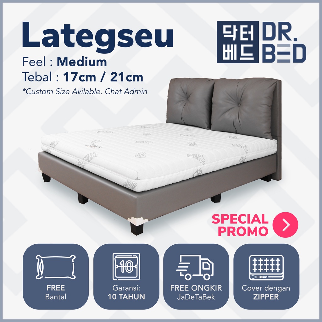 Jual DR.BED - Fullset Kasur Lategseu 21 cm uk. 90x200 cm - 200x200 cm ...