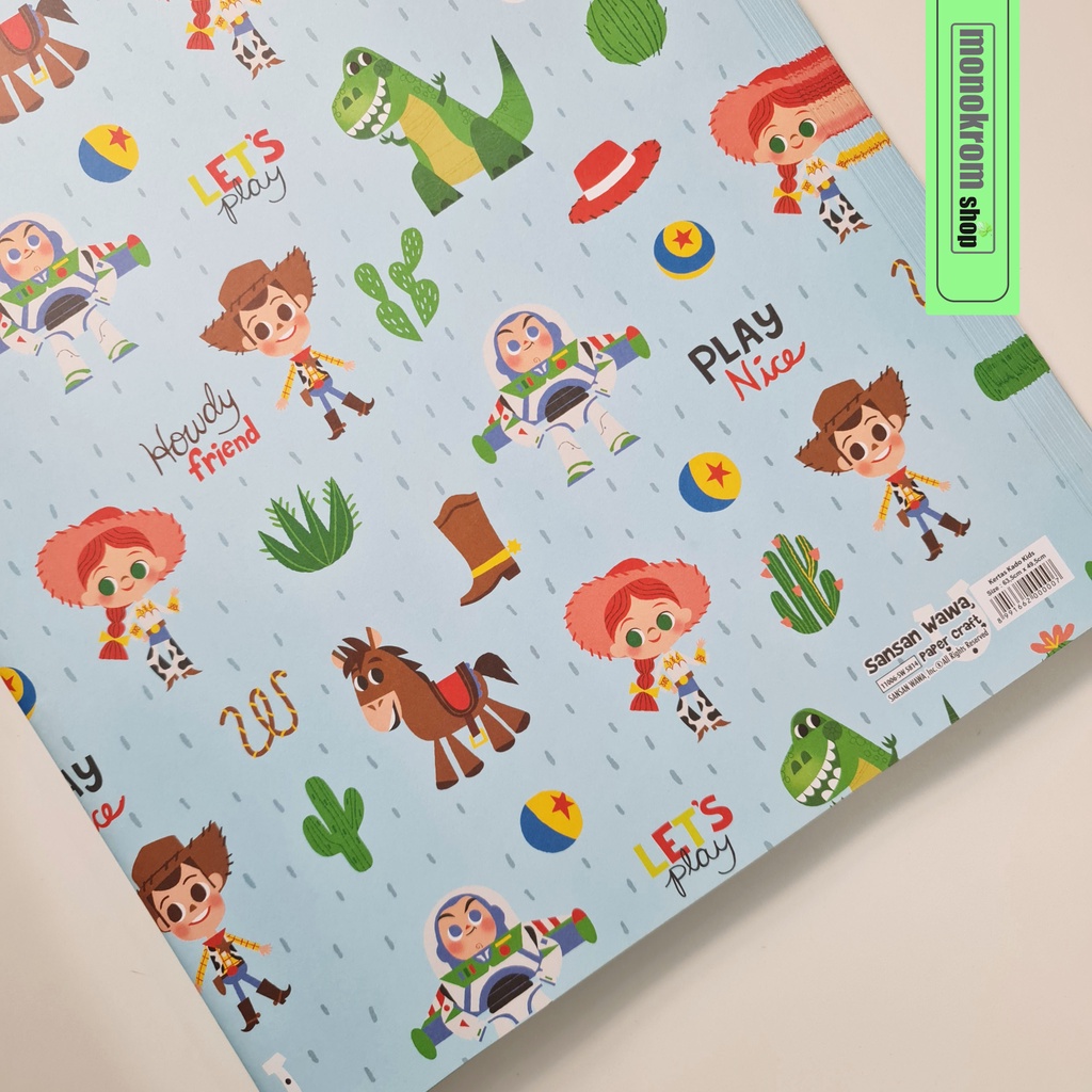 Jual Kertas Kado Sansan Wawa Motif Toy Story Biru Muda - Wrapping Paper ...