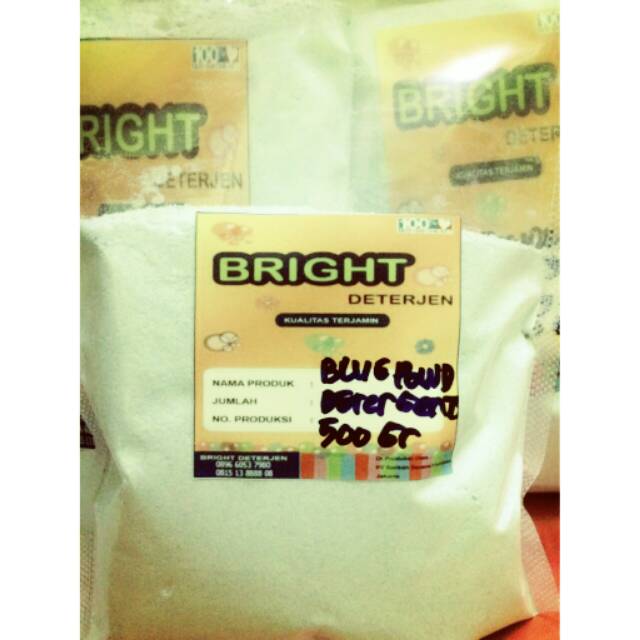 Jual DETERGENT BLUE POWDER BRIGHT DETERGENT 500 GRAM (1/2 KG) | Shopee ...