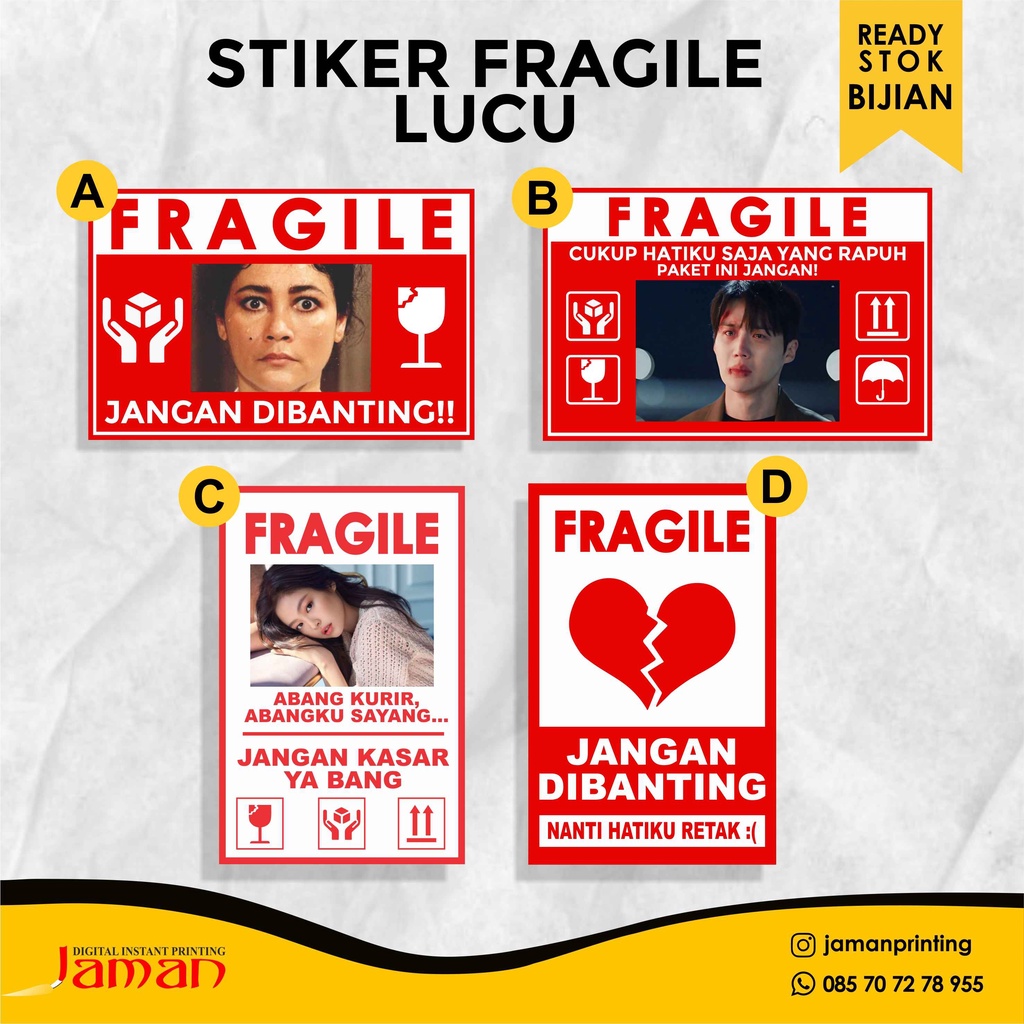 Jual Stiker Fragile Lucu Bijian | Shopee Indonesia