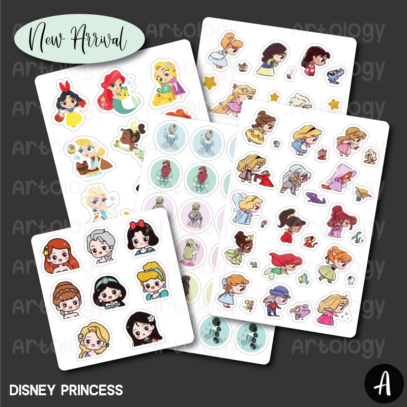 Jual Sticker Set Cute Chibi Disney Princess Planner DIY Jurnal Koper ...