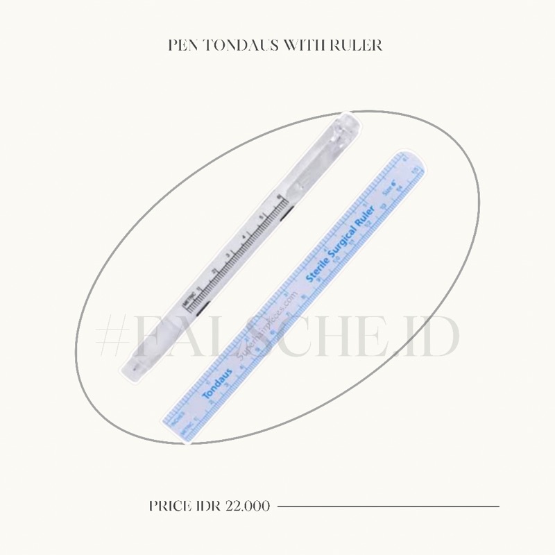 Jual EYEBROW PEN MARKER TONDAUS SURGICAL SKIN MARKER WITH RULER TATTOO ...
