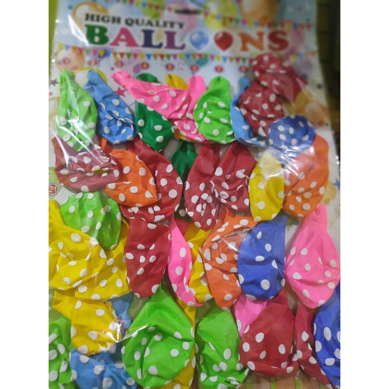 Jual balon polkadot 1 pak isi 100 / balon ulang tahun / balon volkadot ...