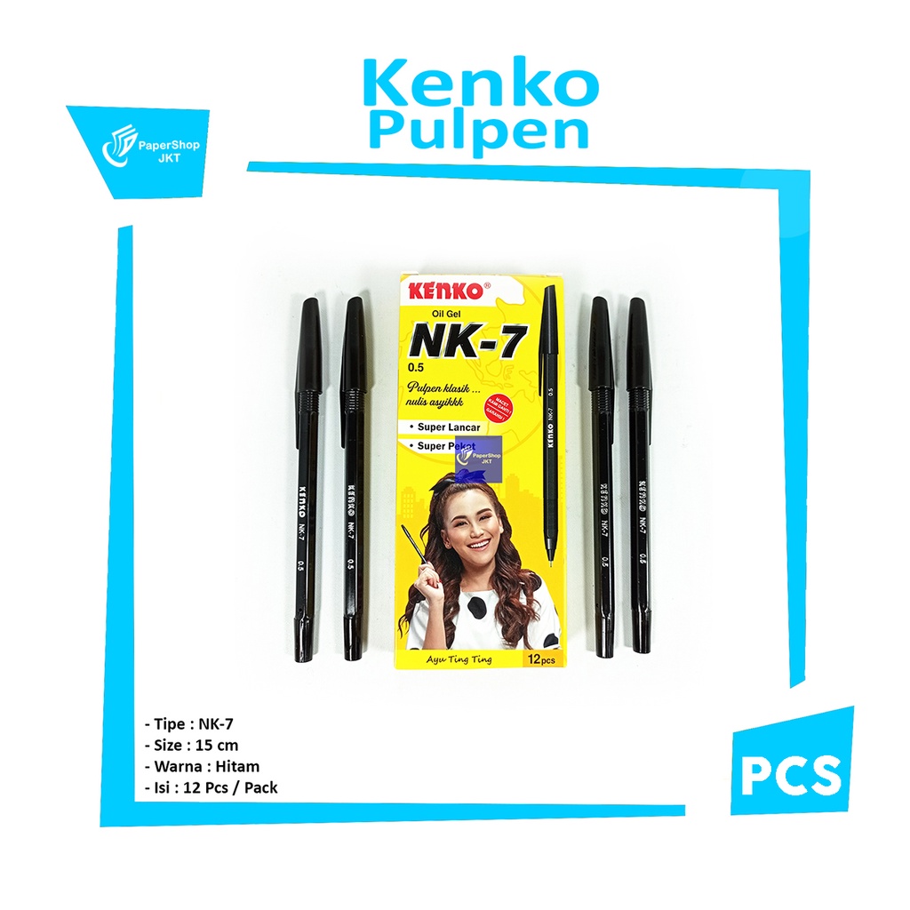 Jual KENKO - NK-7 Pen Oil Gel Pulpen Biru - Pcs | Shopee Indonesia