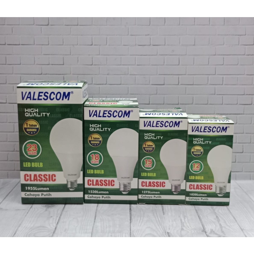Jual LAMPU LED BULB PUTIH VALESCOM CLASSIC SNI - VALESCOM (WATT LENGKAP) | Shopee Indonesia