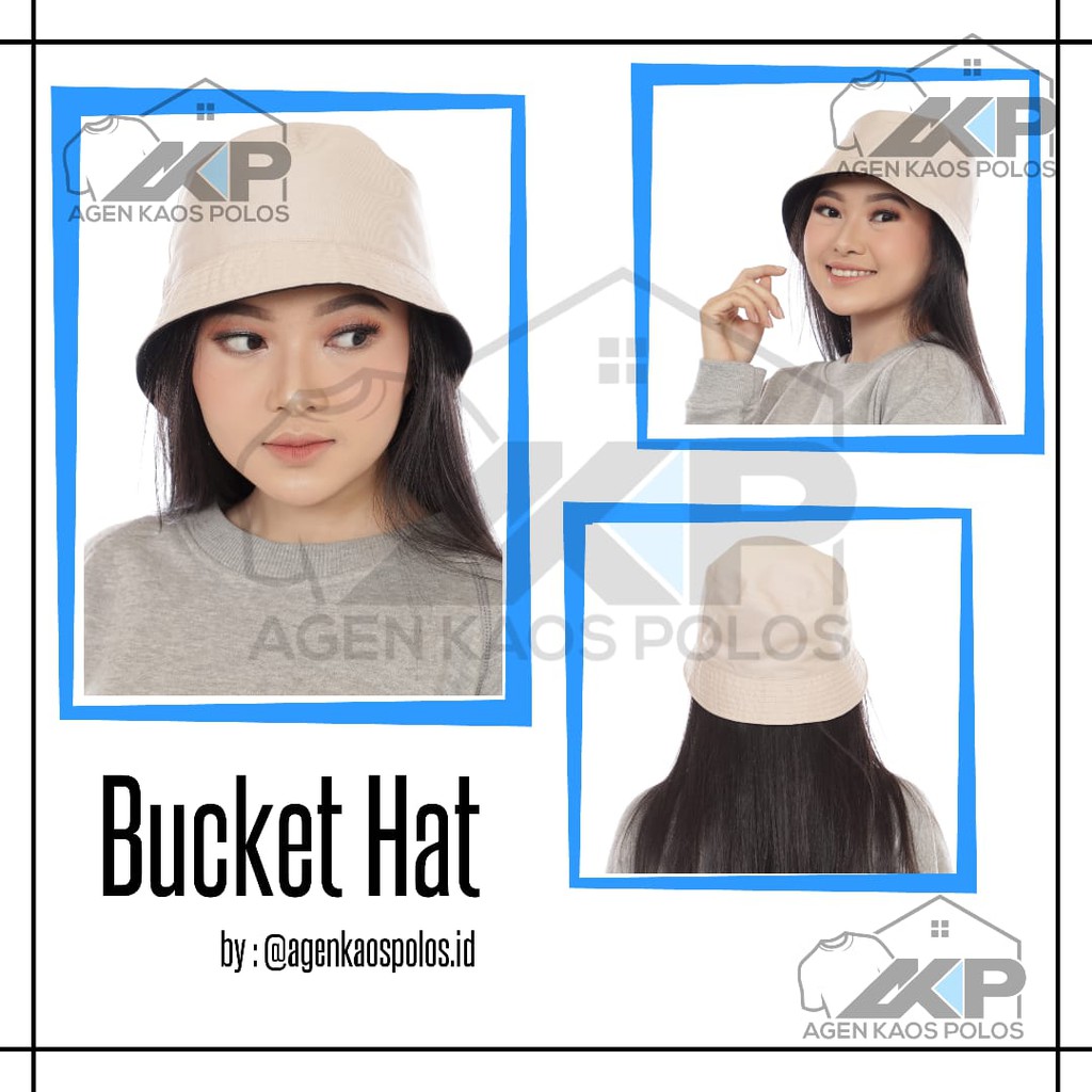 Jual Topi BUCKET HAT Polos KREM / Coklat Susu Premium | Bucket Hat 2 ...
