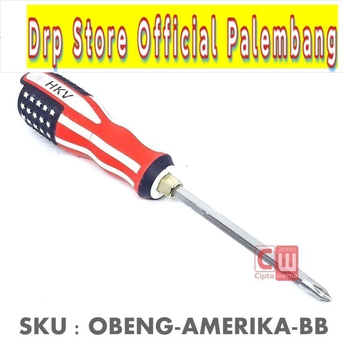 Jual Obeng Min Plus Amerika 2in1 Obeng Bolak Balik BB Gagang Karet ...
