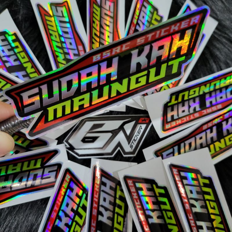 Jual stiker kata2 sticker hologram sudah kah maungut | Shopee Indonesia