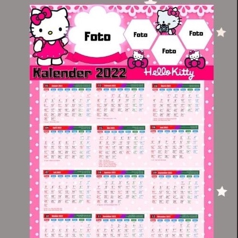 Jual Cetak Kalender 2023 Poster Tambah Foto Motif Kartun Custom ...