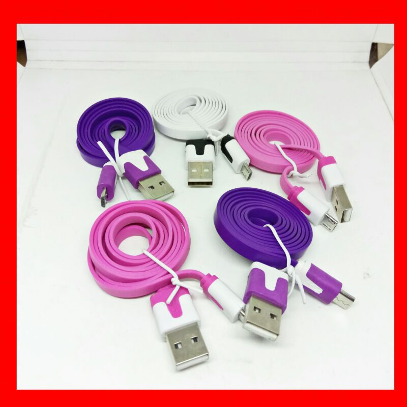 Jual KABEL DATA WARNA WARNI TIPE MICRO ANDROID MURA MERIAH | Shopee ...