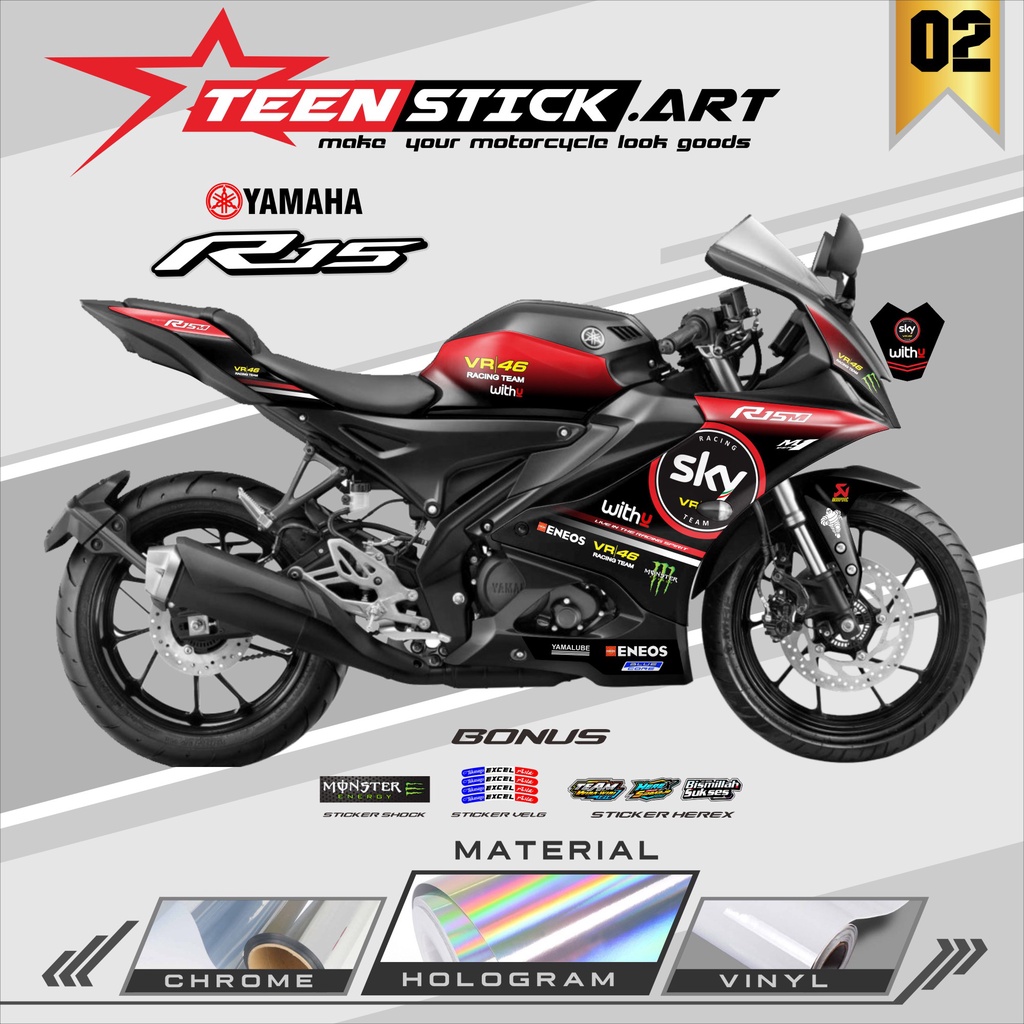 Jual STRIPING R15 V4 - STRIPING HOLOGRAM YAMAHA R15 V4 2022 SKY ...