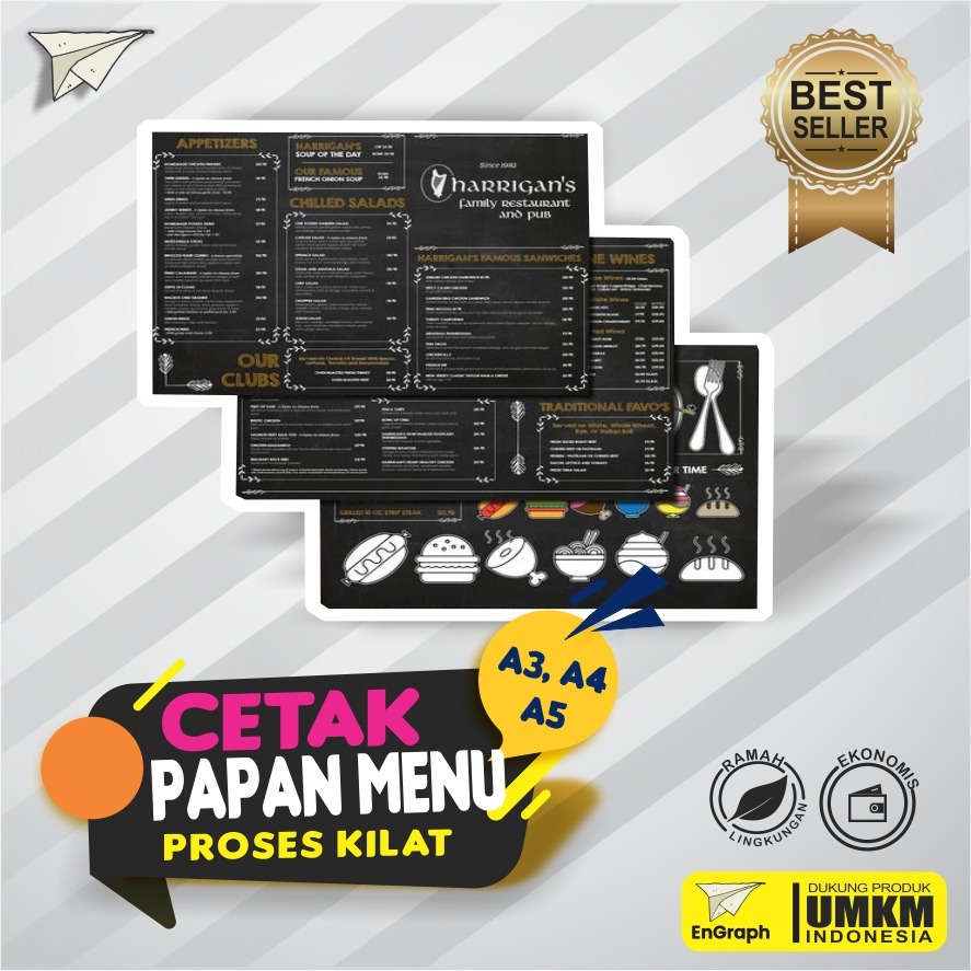 Jual Cetak Daftar Menu Board / Papan Menu / Menu Resto | Shopee Indonesia