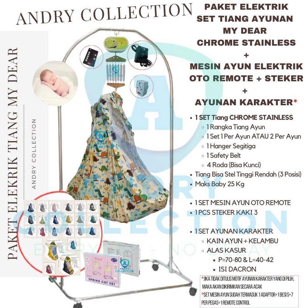 Jual PAKET AYUNAN BAYI ELEKTRIK MY DEAR KARAKTER Mesin Ayun OTO REMOTE ...