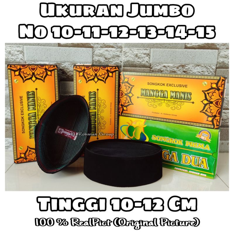Jual Peci kupya songkok ukuran jumbo / besar No 10-11-12-13. Tinggi ...