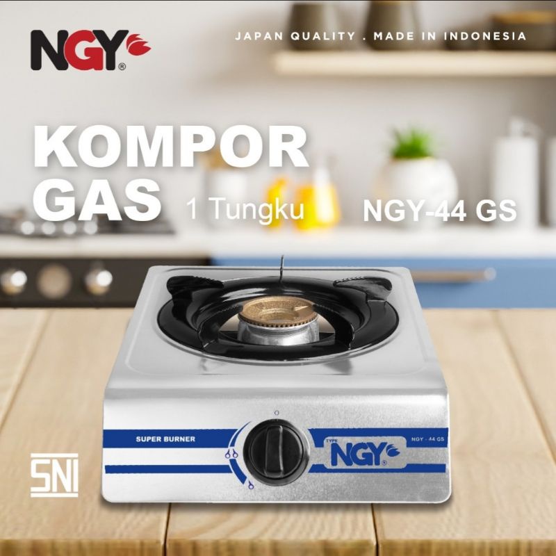 Jual NAGOYA KOMPOR GAS 1 TUNGKU STAINLESS NGY-44 GS | Shopee Indonesia