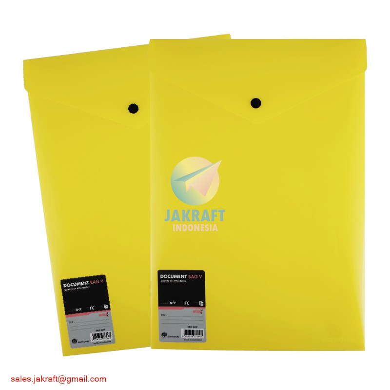 Jual (1 Pcs) Map Kancing Document Bag Button V Folio F4 FC Kuning ...