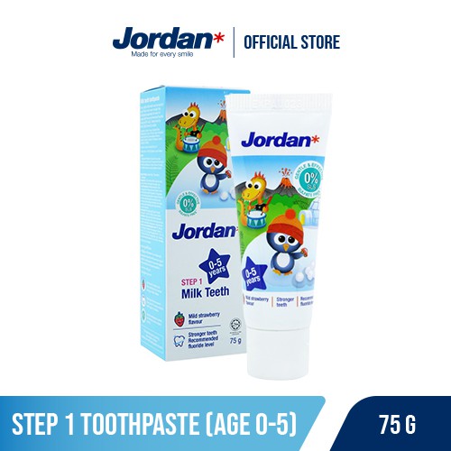 Jual JORDAN Oral Care Kids Toothpaste Step 1 - Pasta Gigi | Shopee ...
