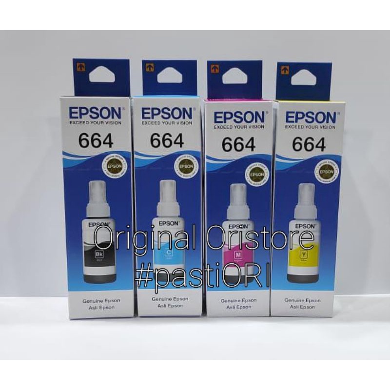 Jual Epson INK 664 SET 4 COLOUR Black - Cyan - Magenta - Yellow, TINTA EPSON SET 4 WARNA BCMY ...