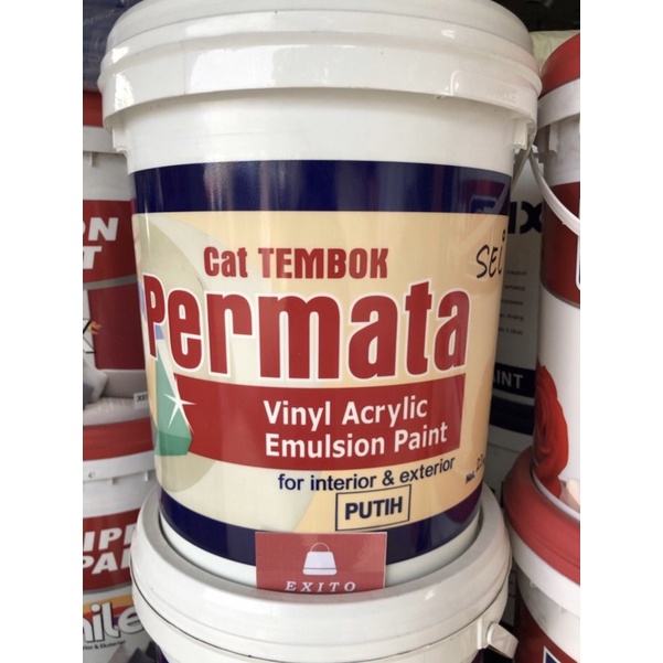 Jual Cat Tembok Permata Putih Pail Peil 25 Kg Vinyl Acrilic Emulsion ...
