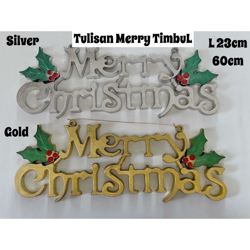 Jual Hiasan natal tulisan merry jumbo 30/40/50/60cm | Shopee Indonesia