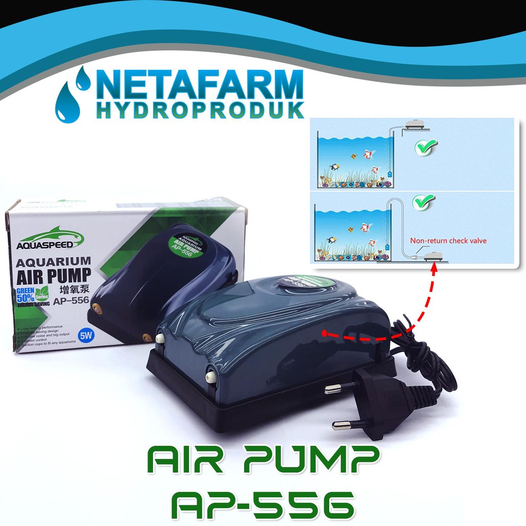 Jual AQUASPEED Aerator Akuarium Tipe AP-556 Aquarium Air Pump | Shopee Indonesia