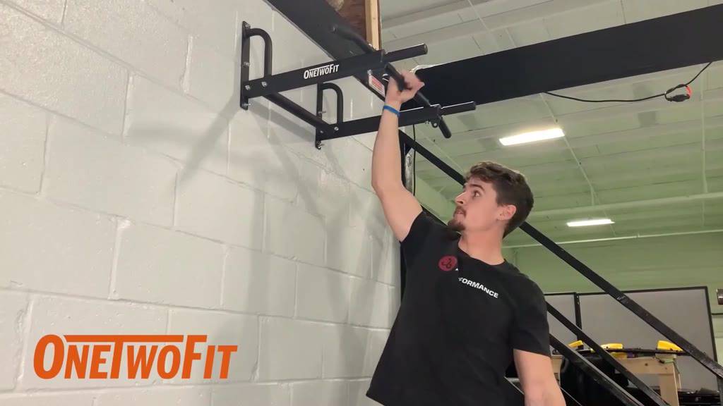 Jual OneTwoFit Wall Mounted Pull Up Bar with More Stable 6-hole Design ...
