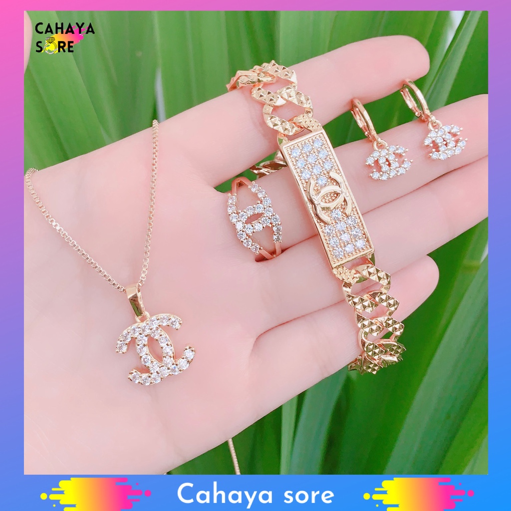 Jual Xuping Set Gold Perhiasan Set Dewasa Model Silang Aksesoris ...