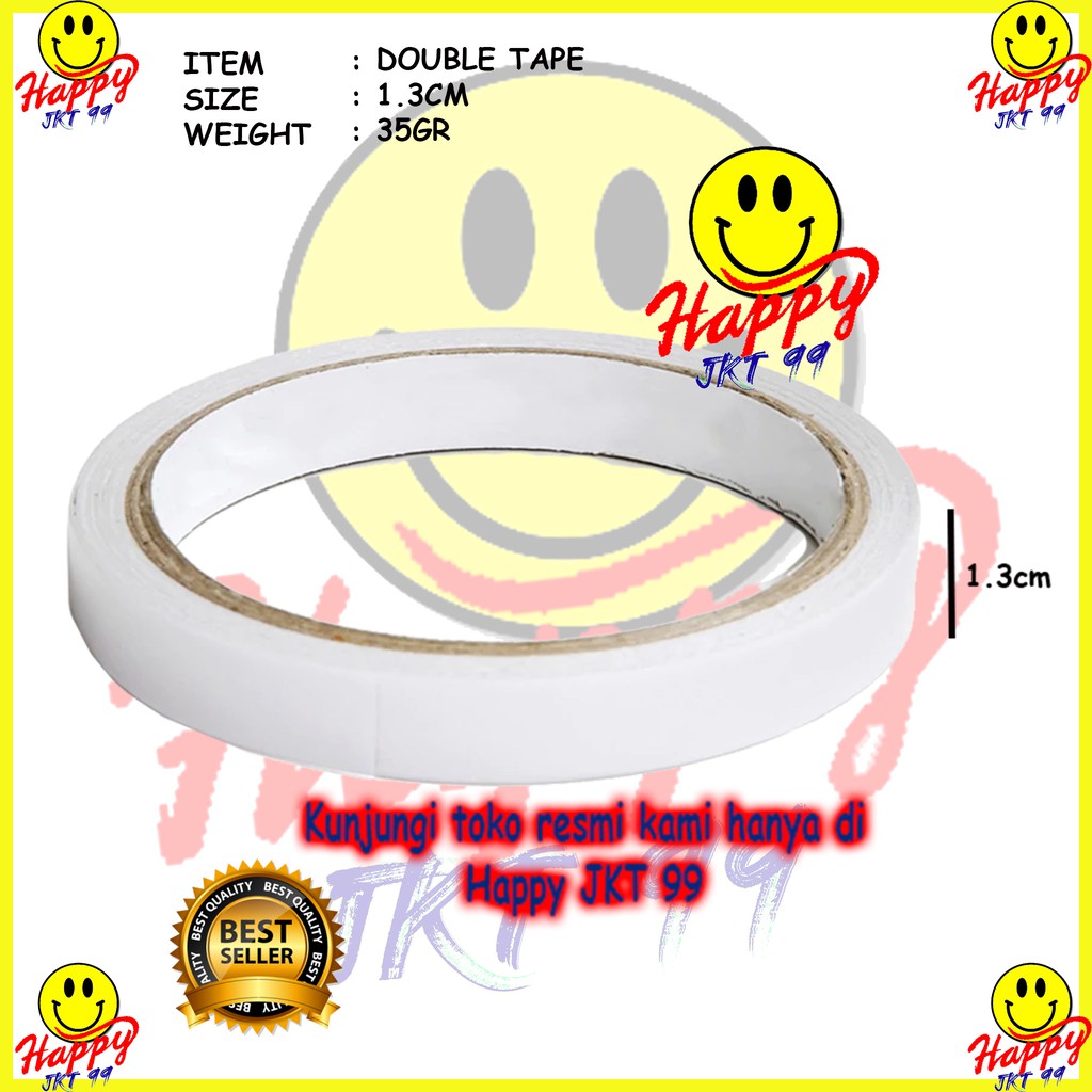 Jual [ HAPPY JKT 99 ] ISOLASI DOUBLE TAPE SOLVENT 1.3CM X 12M | Shopee ...