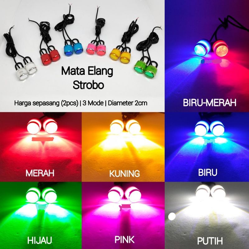 Jual Lampu LED Mata Elang Strobo 4D Kedip 3 Mode Eagle Eyes Breket Besi L | Shopee Indonesia